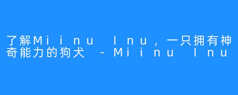 了解Miinu Inu，一只拥有神奇能力的狗犬_木瓜ASMR